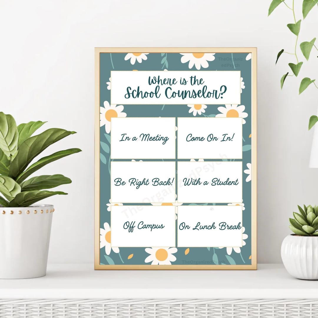 School Counselor Door Sign for Counselor Office Decor for Counseling ...