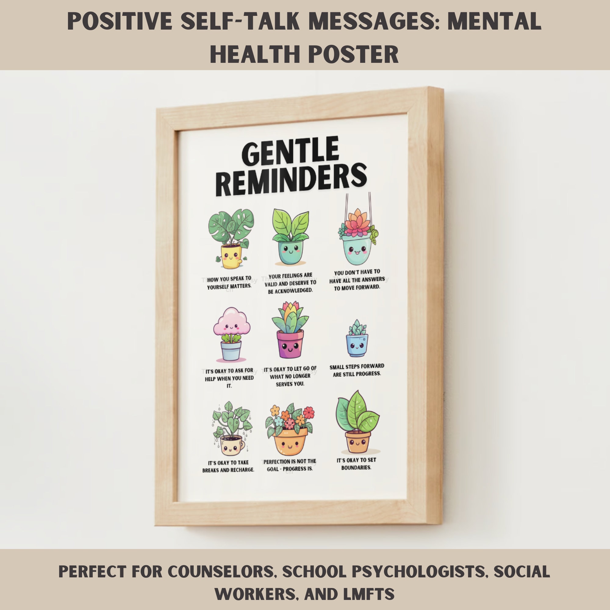 Gentle Reminders Mental Health Poster Positive Affirmations Poster Art ...
