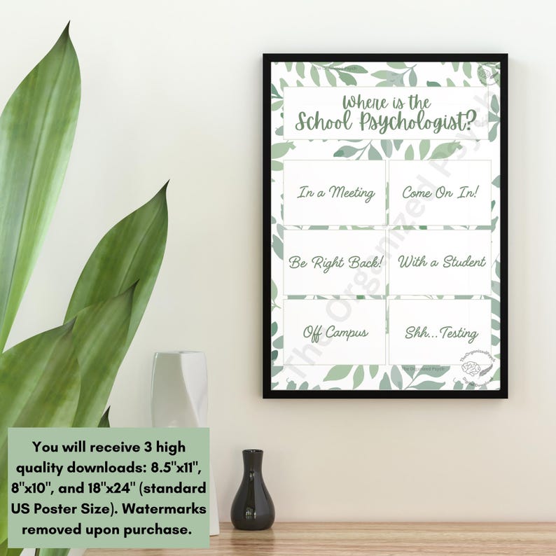 School Psychologist Door Sign, Where is the School Psychologist Sign ...