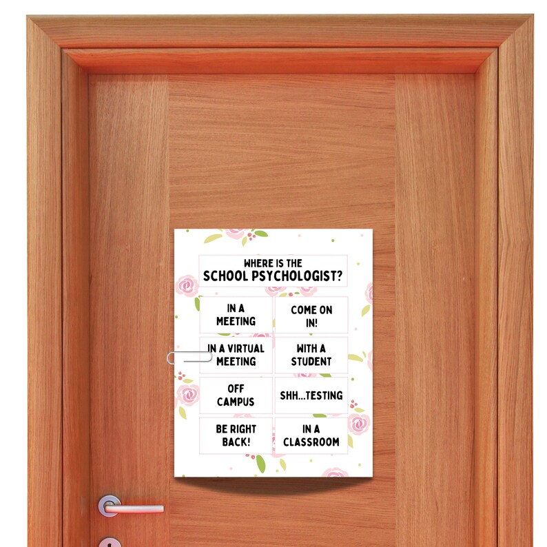 School Psychologist Door Sign Printable – “where is the School ...