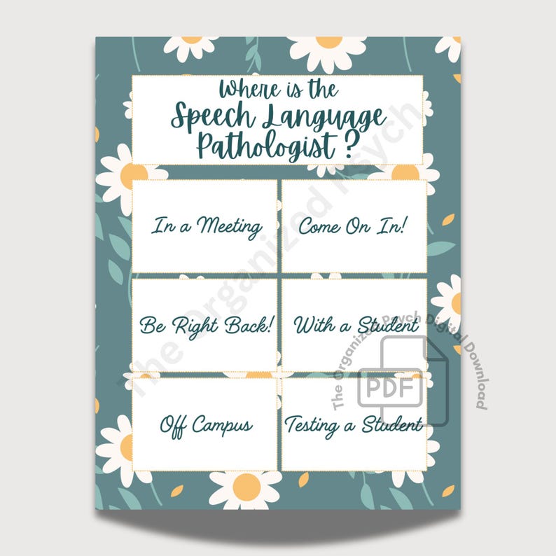 Where is the Speech Language Pathologist Sign Office Door Sign Locate ...