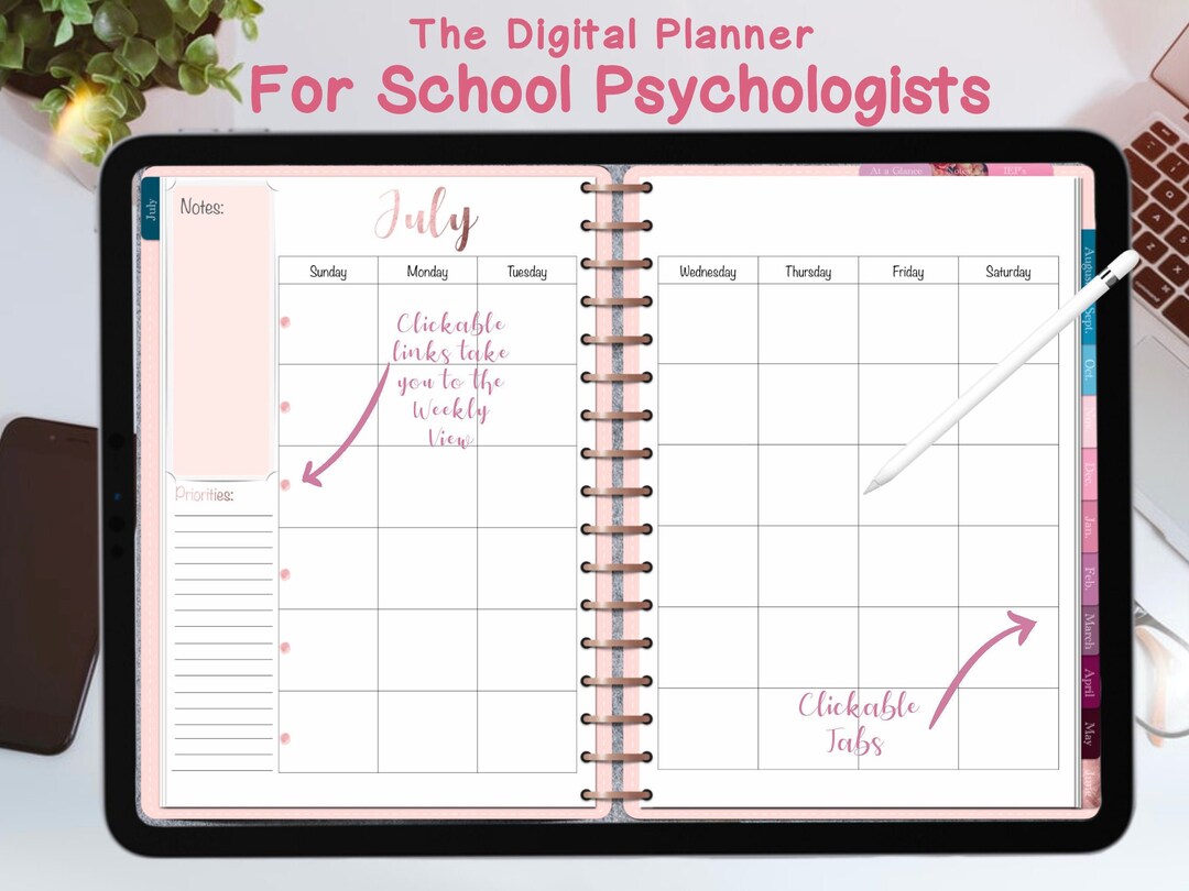 School Psychologist Digital Planner, Digital School Psychologist ...