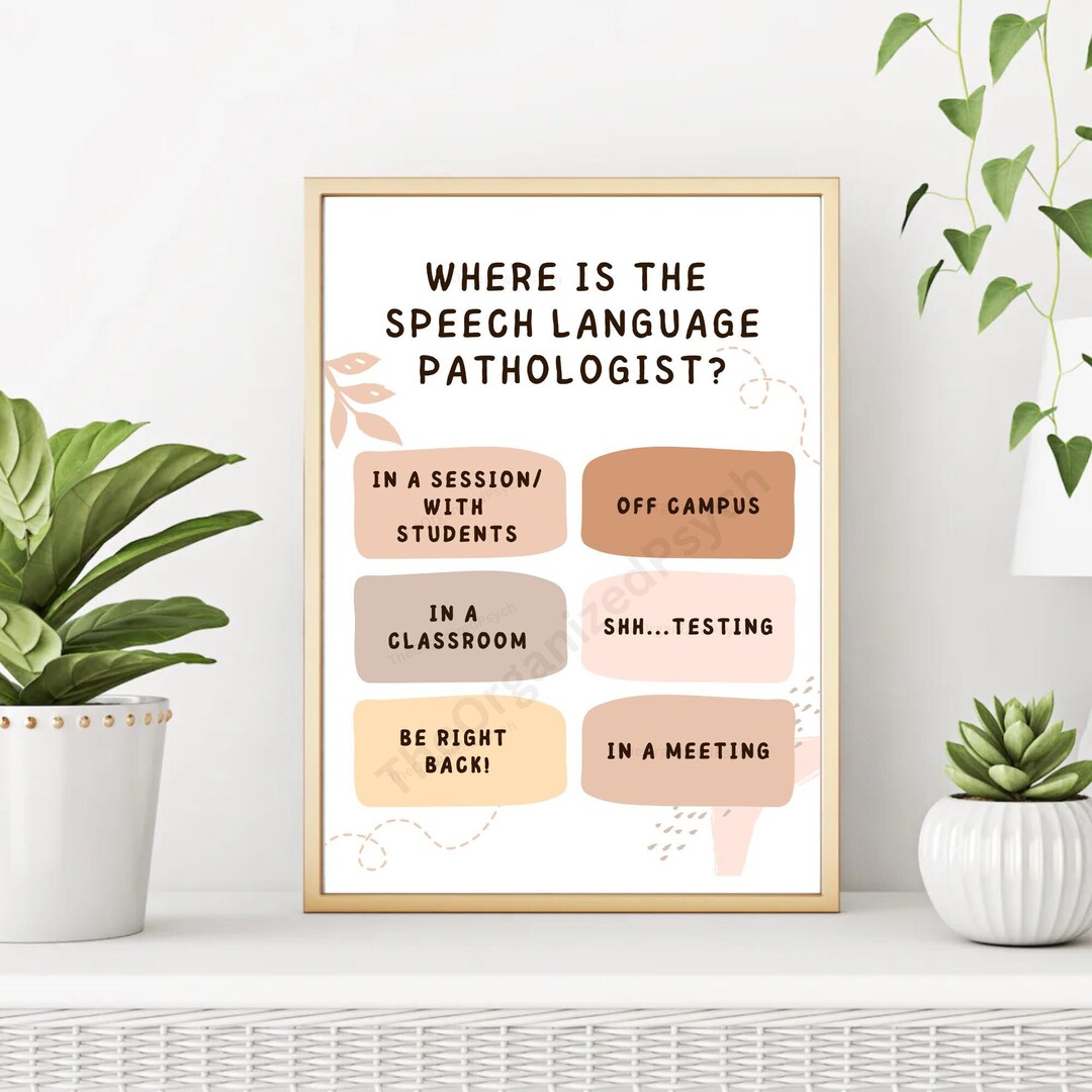 Where is the Speech Language Pathologist Sign Office Door Sign Locate ...