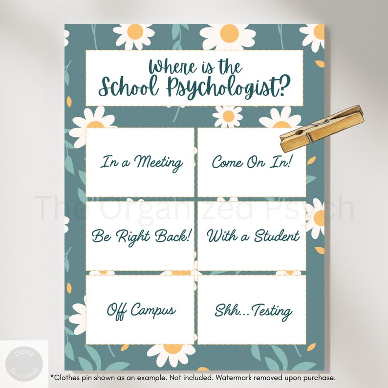 Where is the School Psychologist Door Sign, School Psych Office Door ...