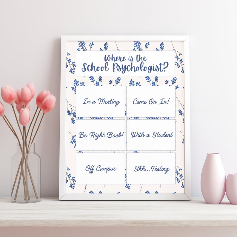 Where is the School Psychologist Sign Office Door Blue Sign Locate the ...