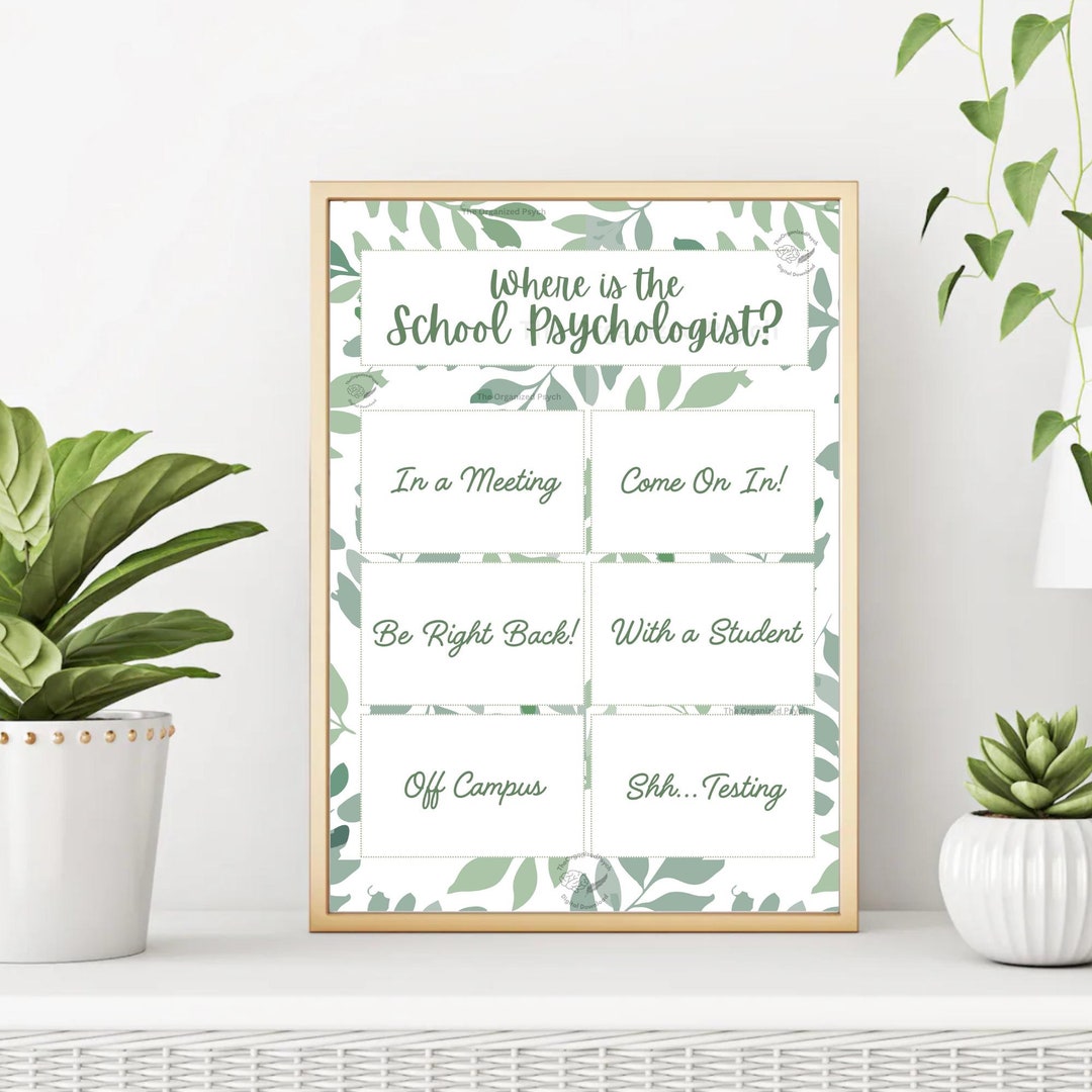 School Psychologist Door Sign, Where is the School Psychologist Sign ...