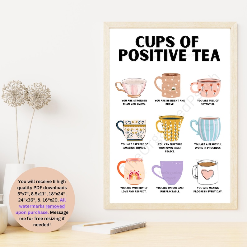 Gentle Reminders Poster, Positive Affirmations Sign, Mental Health ...