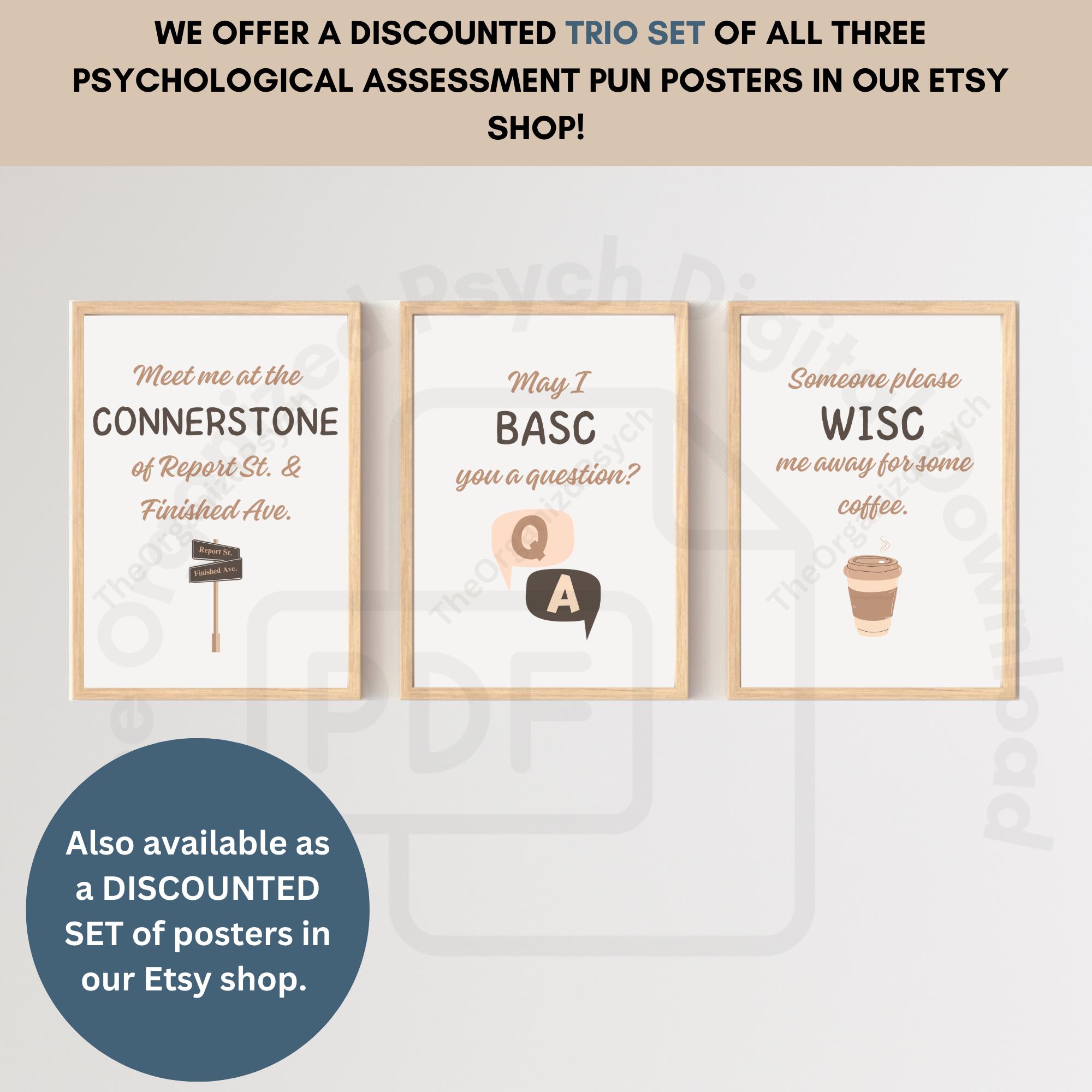School Psych WISC Poster, School Psychologist Office Sign Decor, School ...