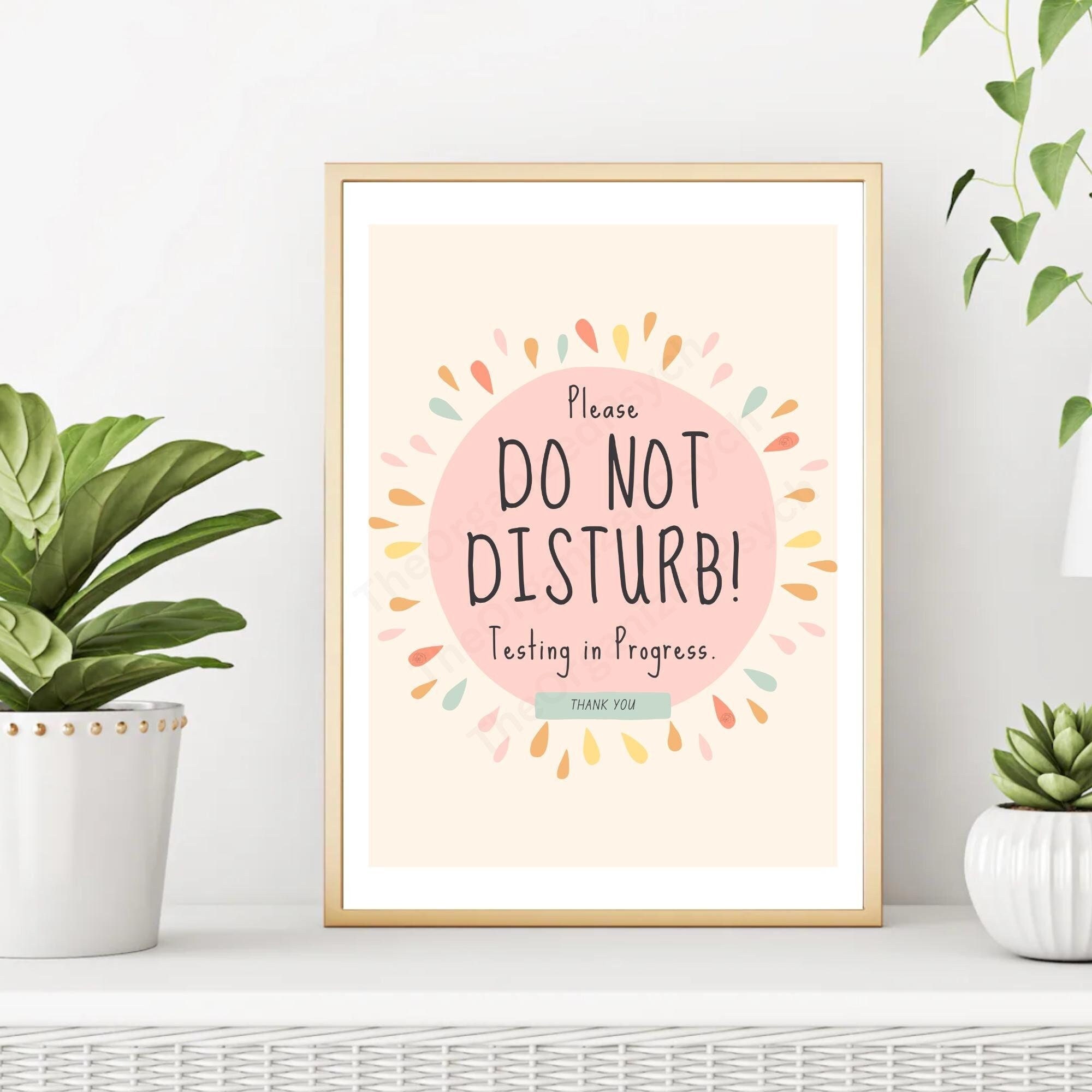 Do Not Disturb Door Sign, Testing in Progress Sign, SPED Testing Sign ...