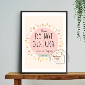 Do Not Disturb Door Sign, Testing in Progress Sign, SPED Testing Sign ...