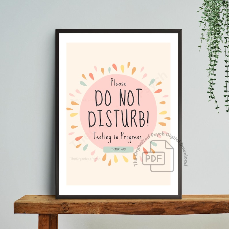 Do Not Disturb Door Sign, Testing in Progress Sign, SPED Testing Sign ...