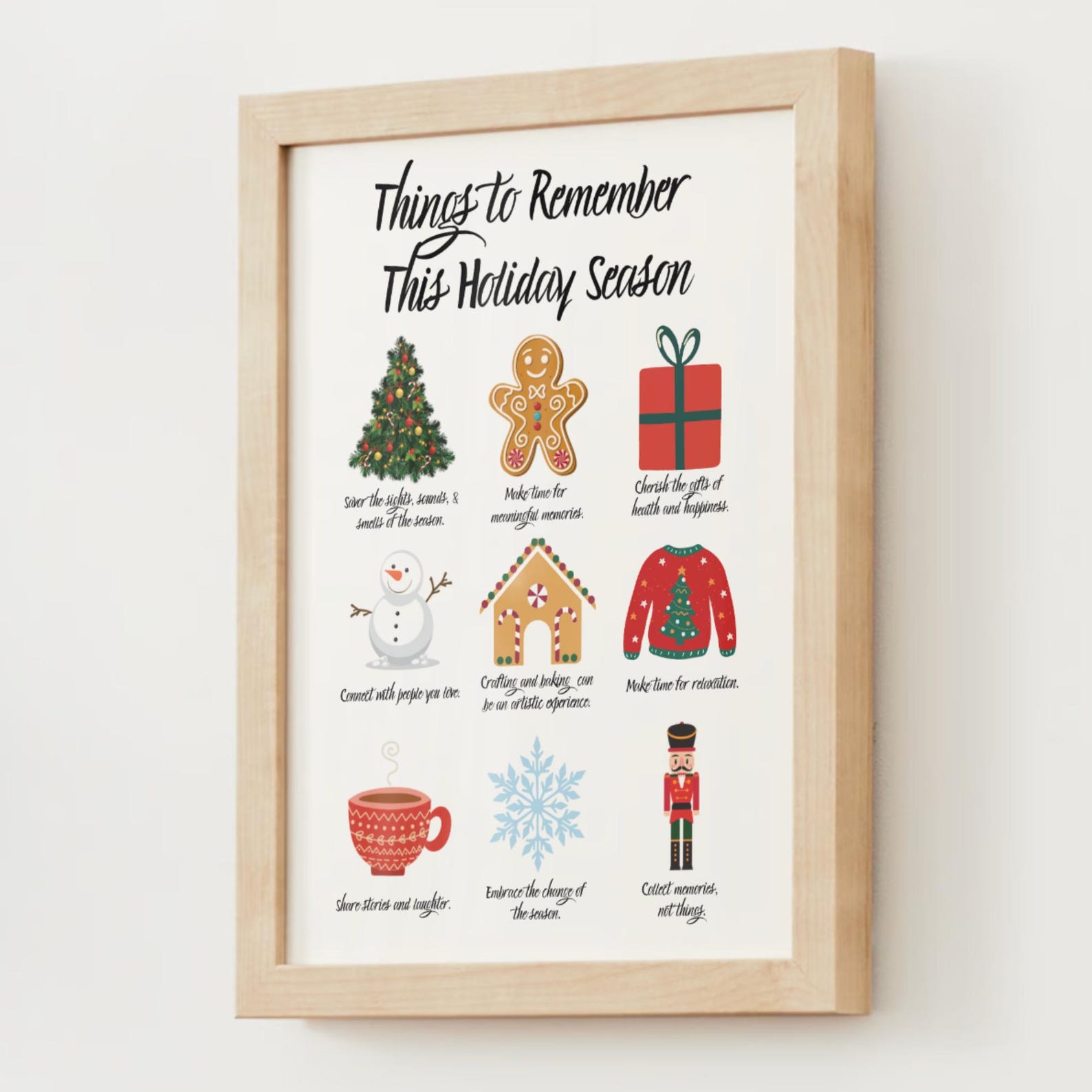 Christmas Mental Health Poster Print, Self Care Reminders for the ...