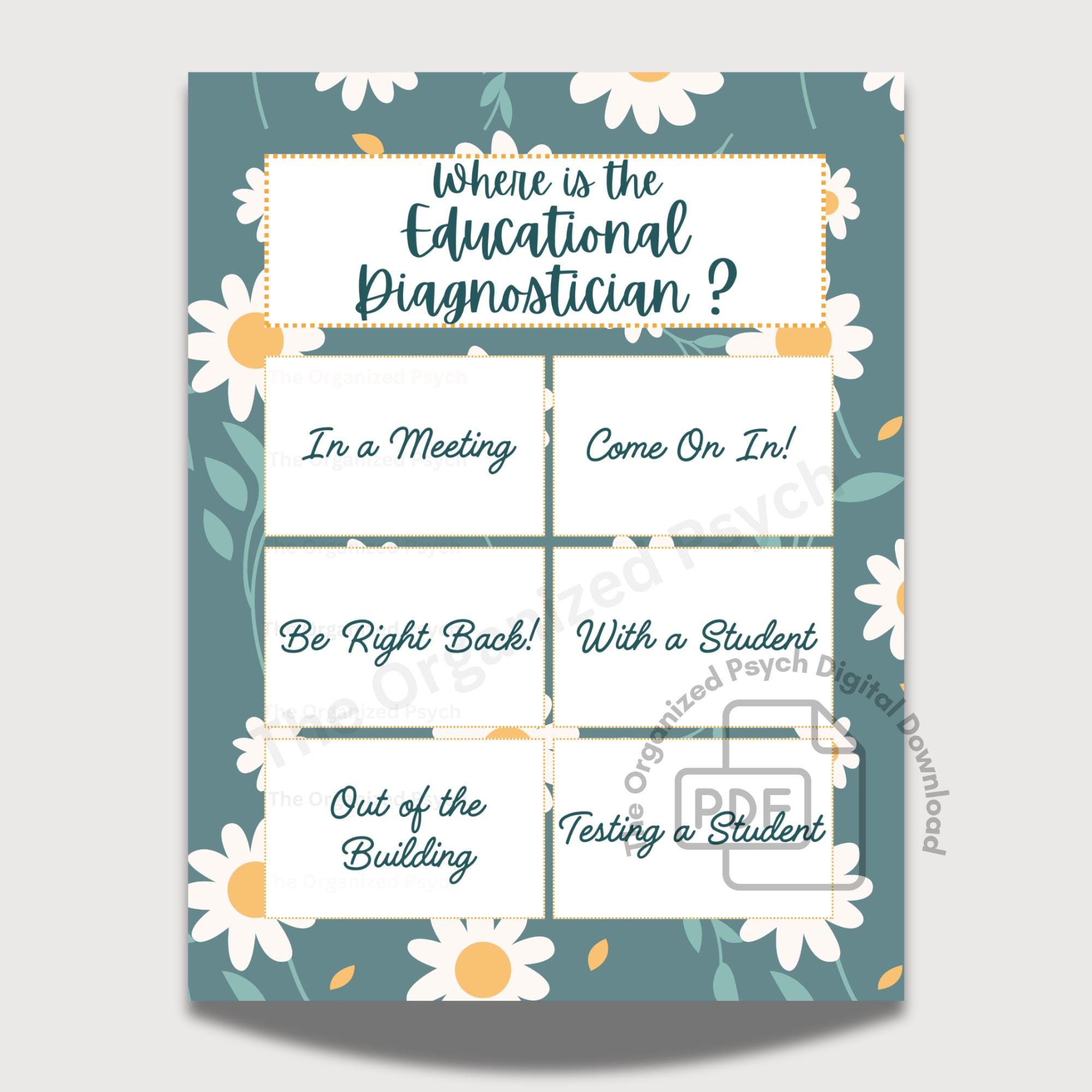 Educational Diagnostician Office Decor Door Sign, Where is the ...