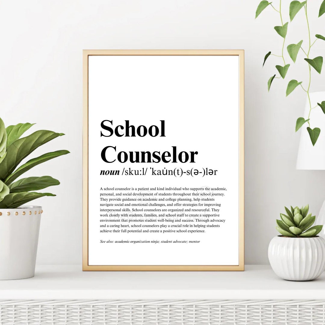 School Counselor Office Decor, School Counselor Definition Sign, School ...