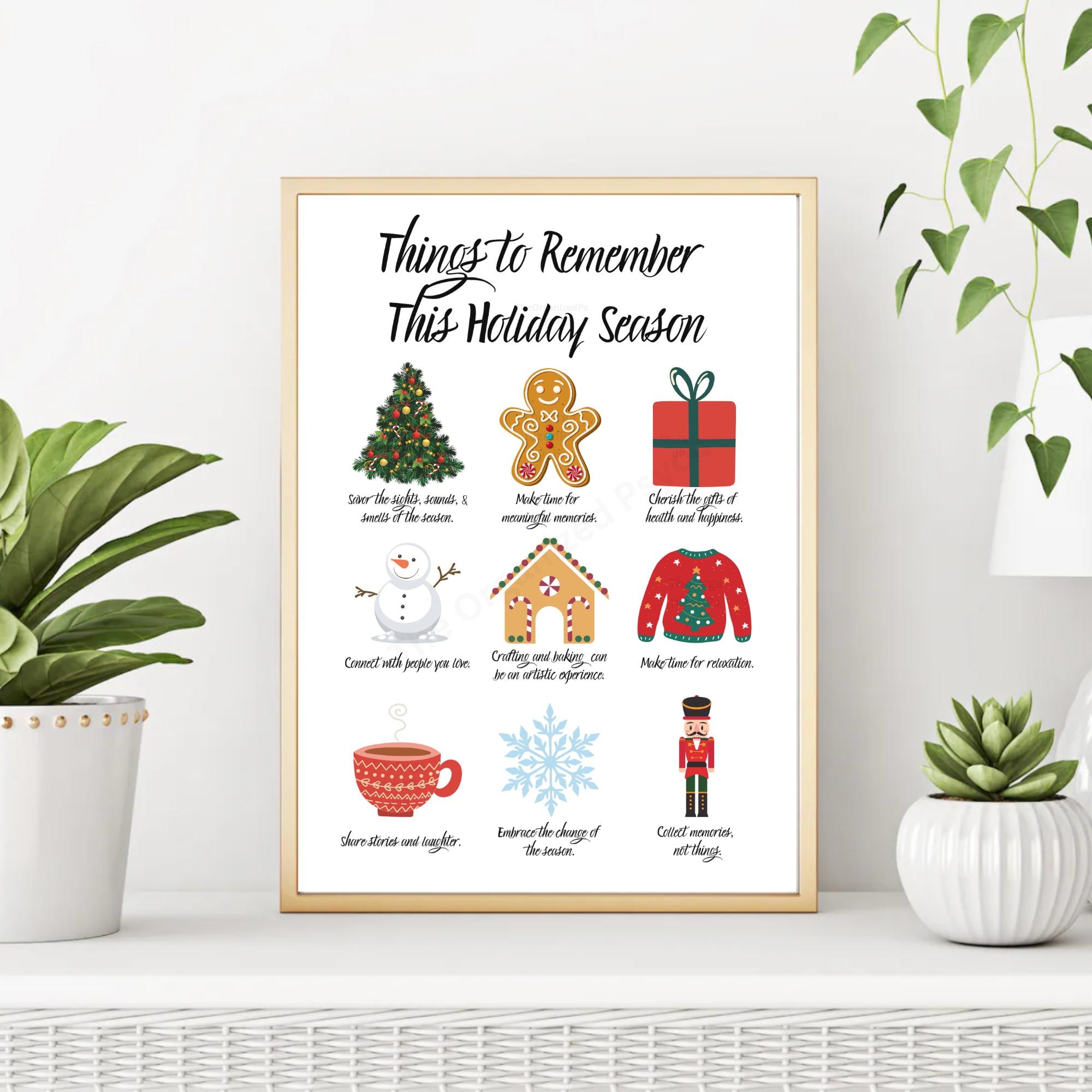Christmas Mental Health Poster Print, Self Care Reminders for the ...