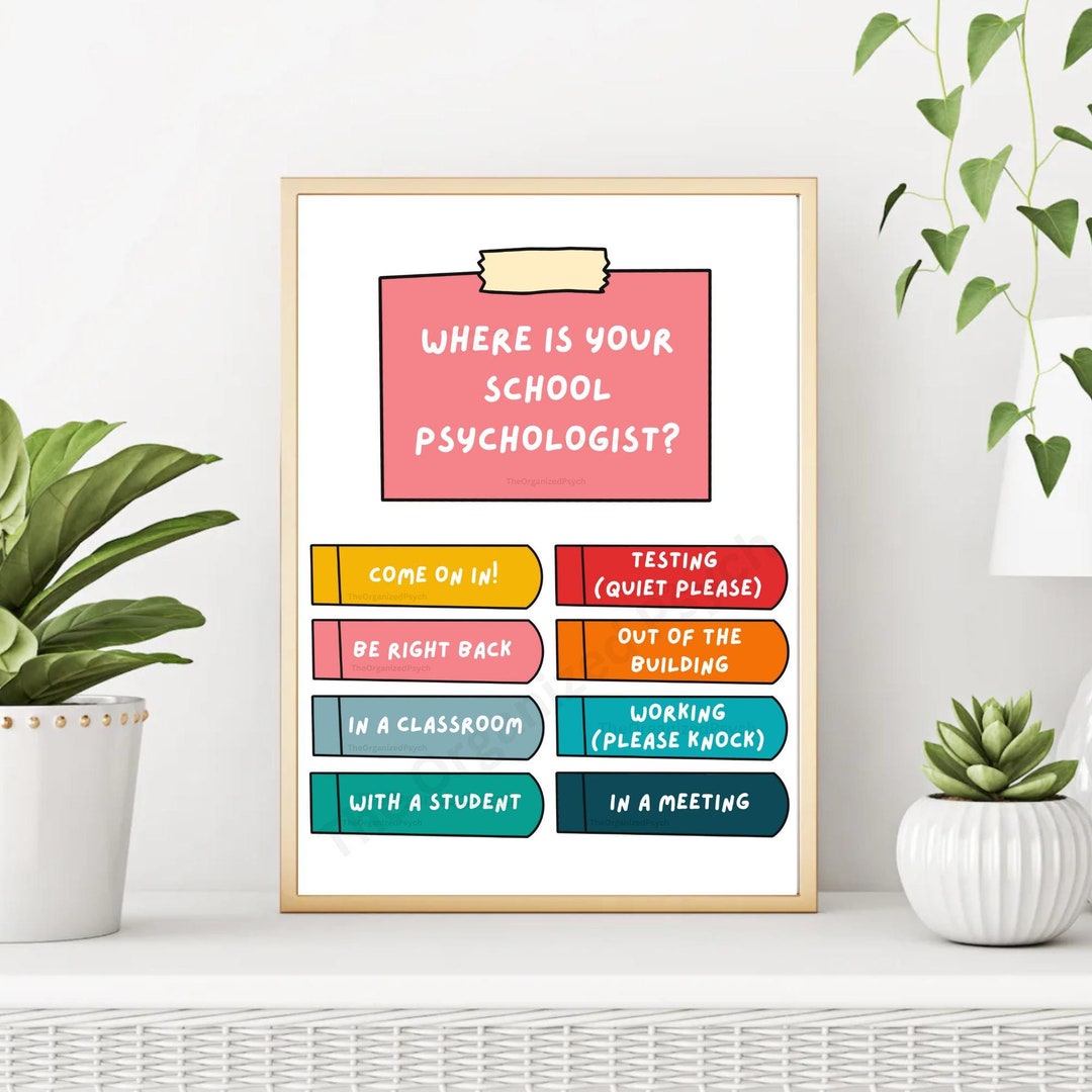 School Psychologist Door Sign – “where is the School Psychologist ...