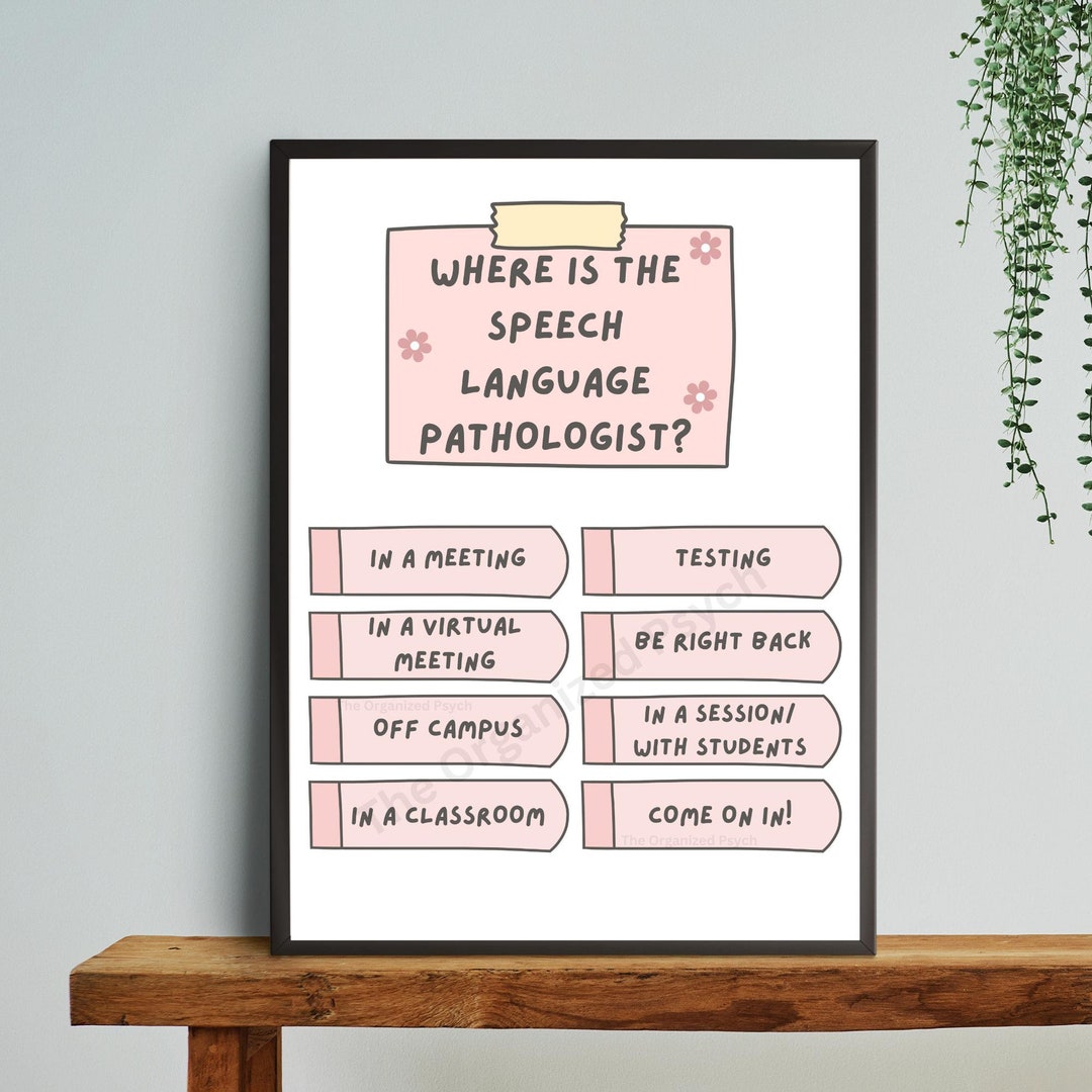Where is the Speech Language Pathologist Door Sign, Where is the SLP ...