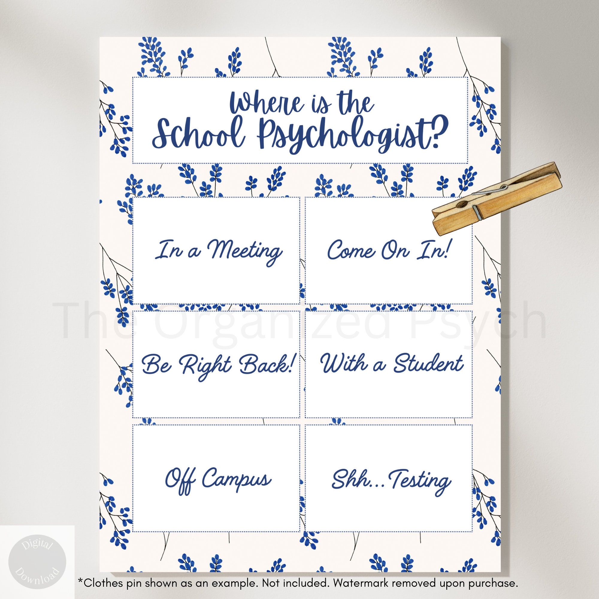 Where is the School Psychologist Sign Office Door Blue Sign Locate the ...