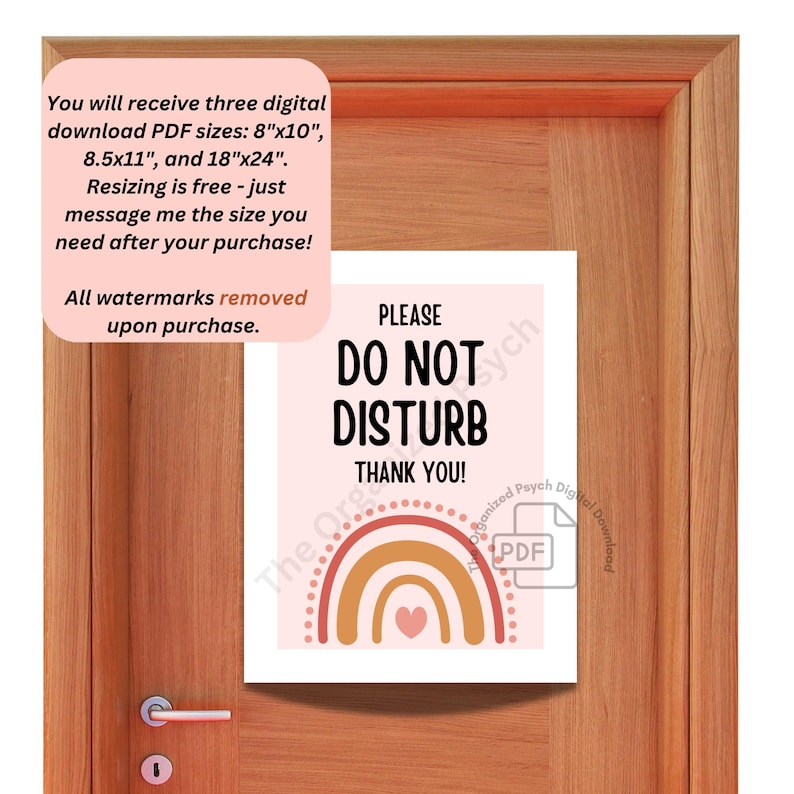 Do Not Disturb Door Sign, Do Not Enter Door Sign, Testing in Progress ...