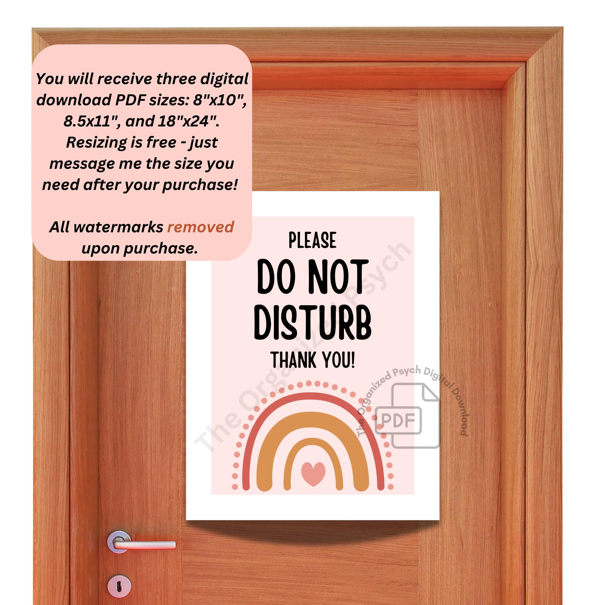 Do Not Disturb Door Sign, Do Not Enter Door Sign, Testing in Progress ...