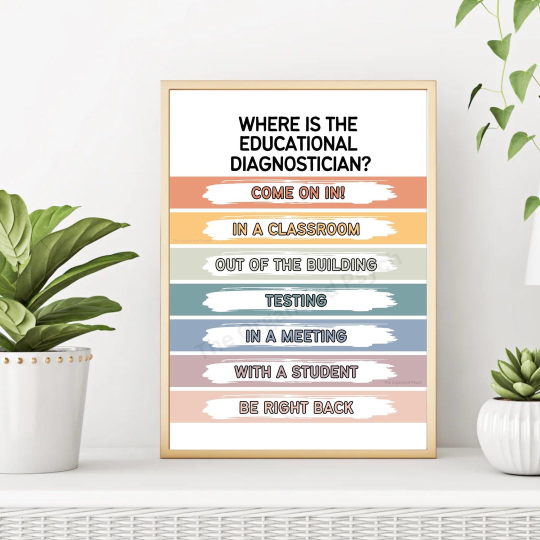 Educational Diagnostician Door Sign - Where is the Educational ...
