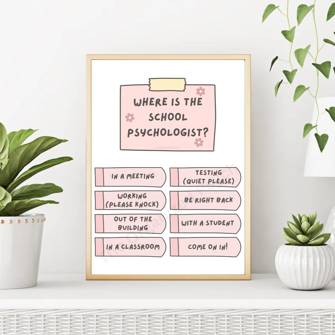 Where is the School Psychologist Door Sign, School Psych Sign, School ...