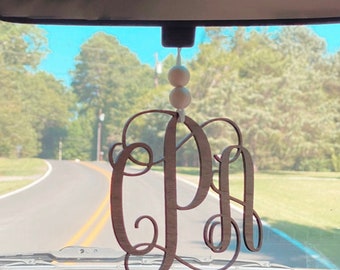 Monogram Rear View Mirror | Etsy