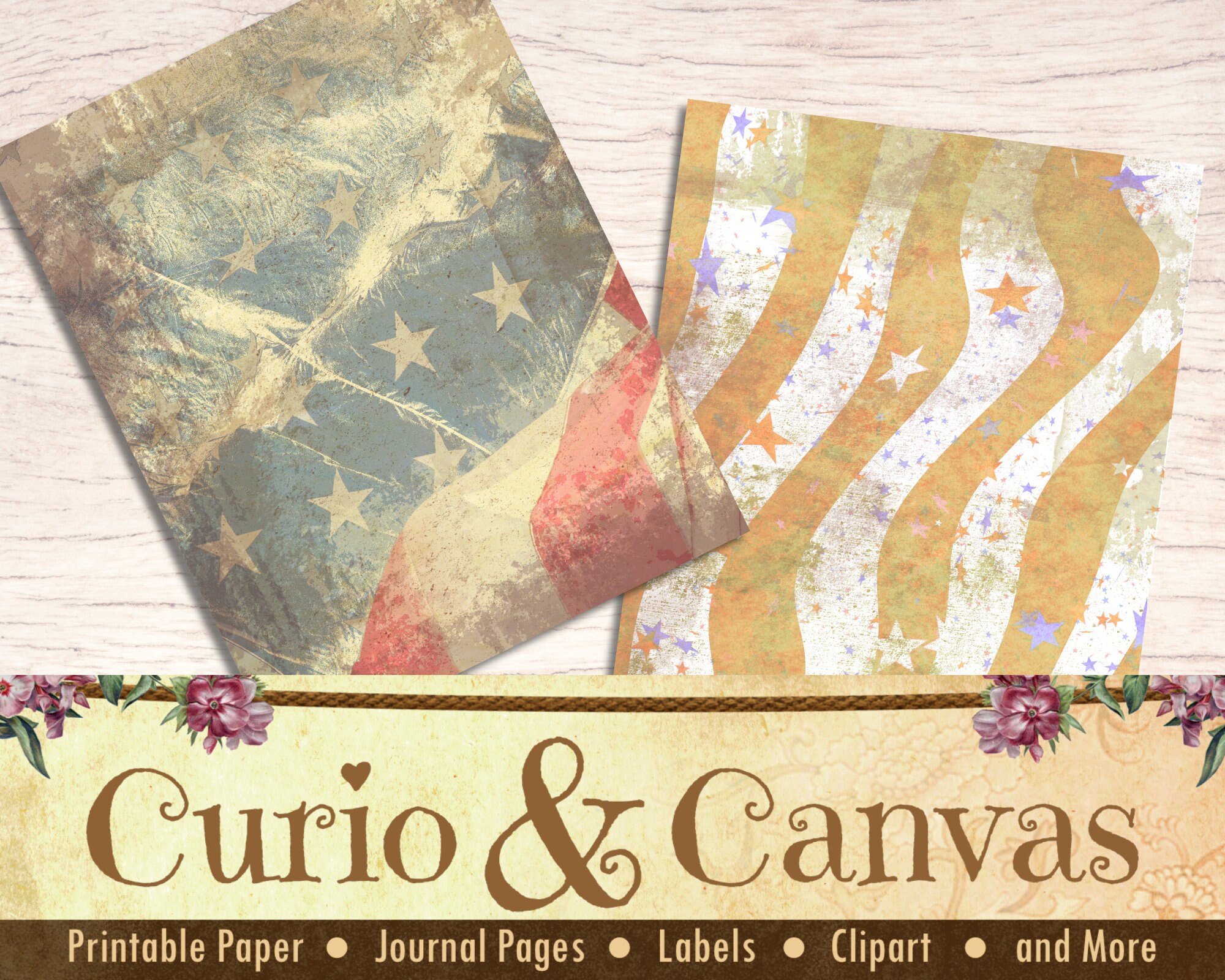 Patriotic July 4th Printable USA Digital Paper Pack 8.5x11 - Etsy