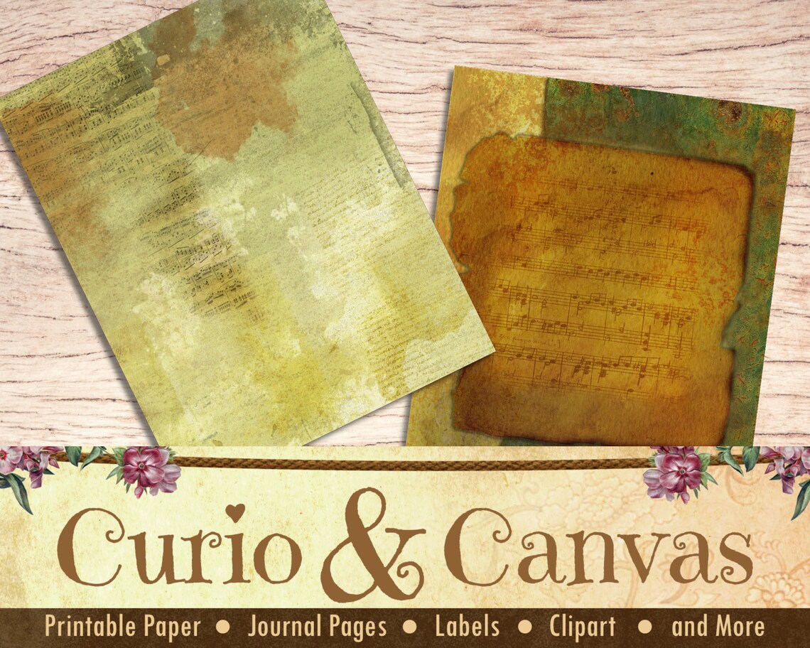 Antique Sheet Music Digital Paper Pack 8.5x11 Inch Musical | Etsy