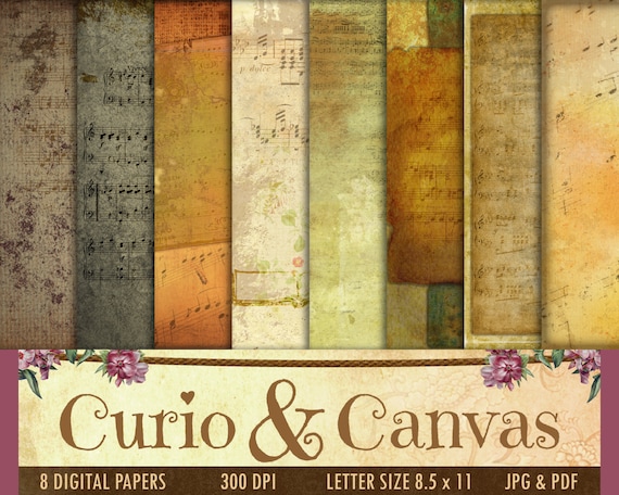 Antique Sheet Music Digital Paper Pack 8.5x11 Inch Musical | Etsy