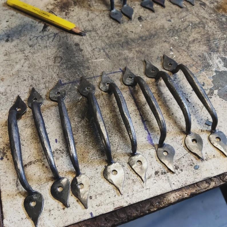 Handgesmede stalen handgrepen, handgesmede kastgrepen, handgesmede ...