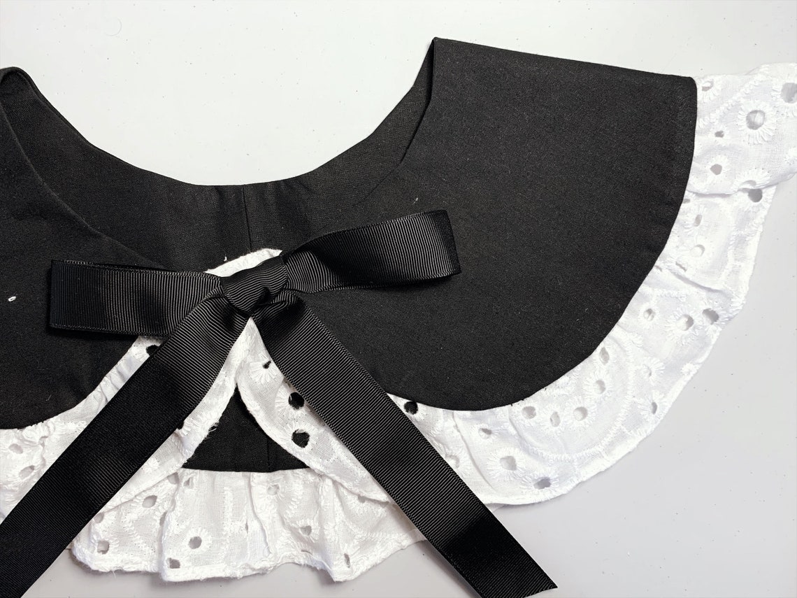 Detachable Frill Collar With Grosgrain Tie and Broderie - Etsy