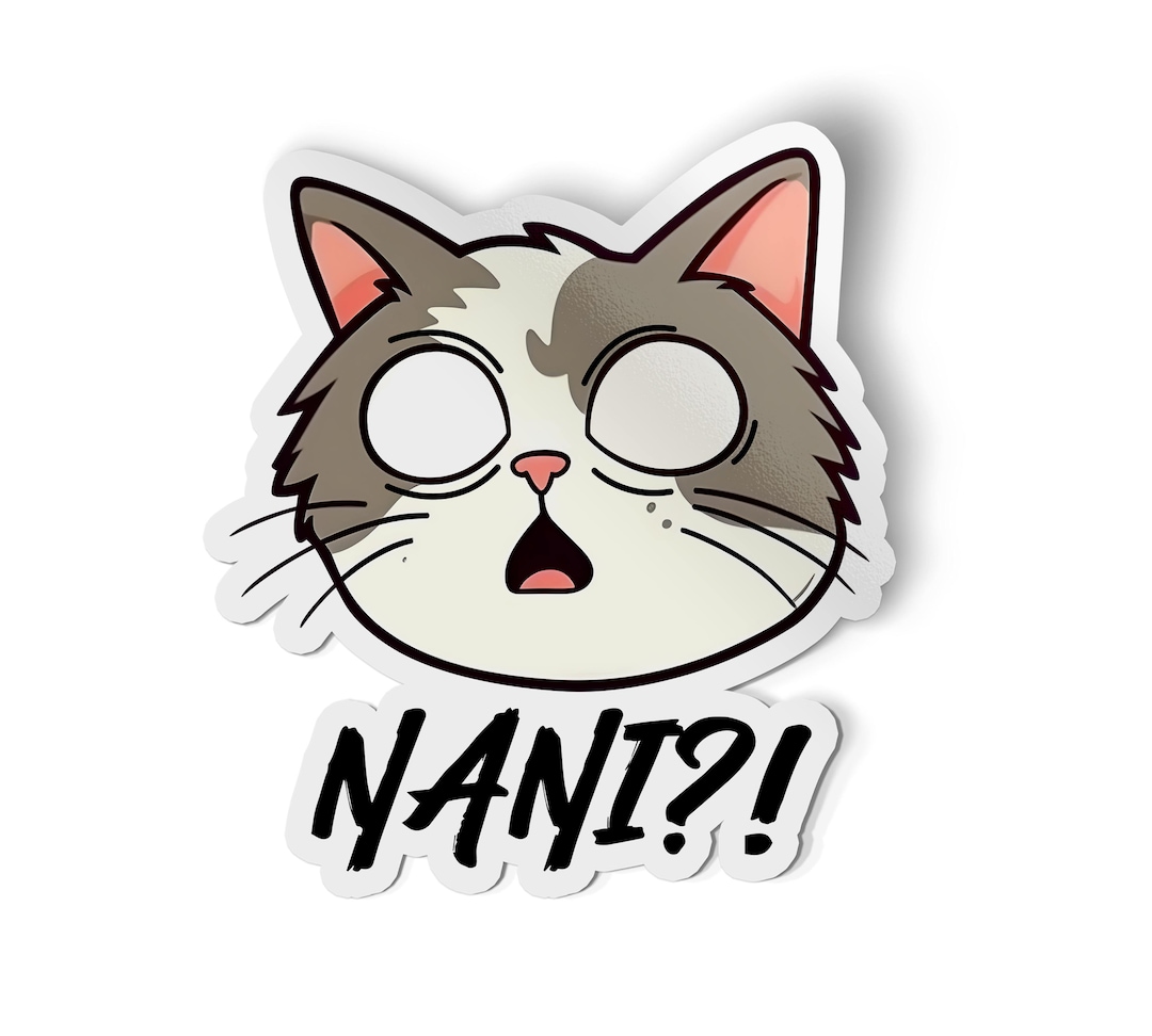 Nani?! Anime Bumper Sticker Decal Funny Cat Car Window Vinyl Decal 5 ...