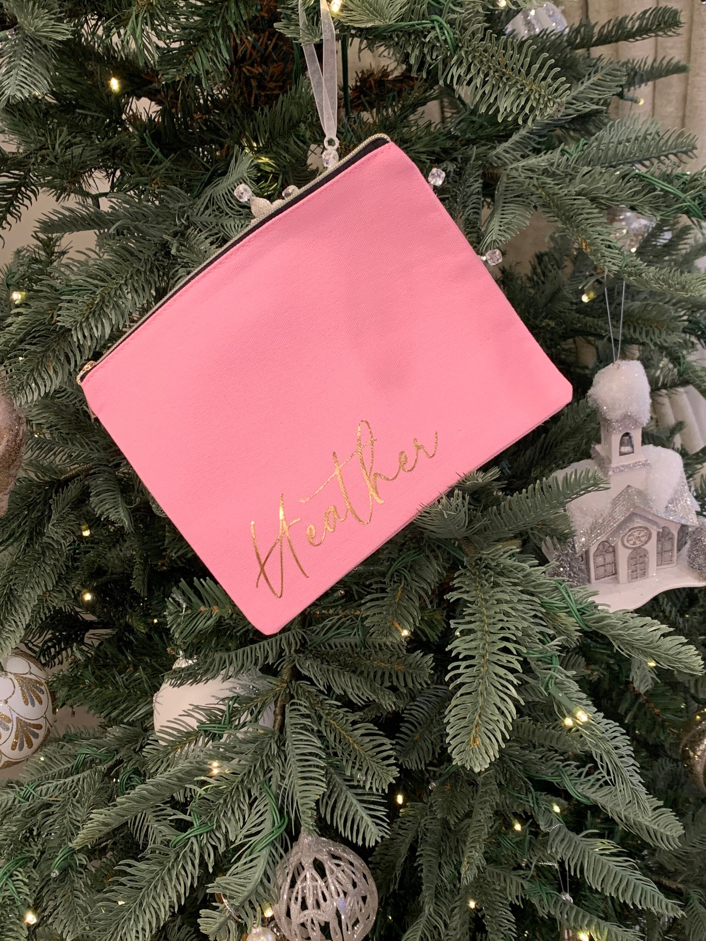 Personalized Pink Makeup Bag Cosmetic Bag Custom Name - Etsy