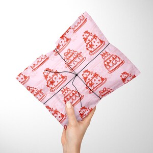 Hot PINK Tissue Paper, Cake Design Champagne Flutes Gift Wrapping Paper ...