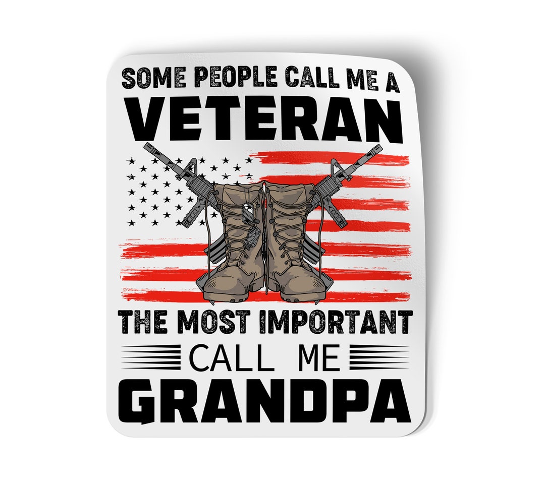Proud Grandpa Veteran Bumper Sticker USA Soldier Decal Sticker Car ...