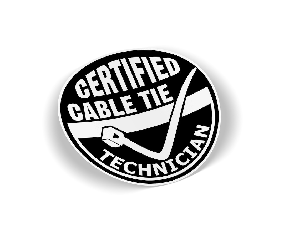 Zip Tie Technician Funny Mechanic Shop Bumper Sticker Car Window Vinyl ...