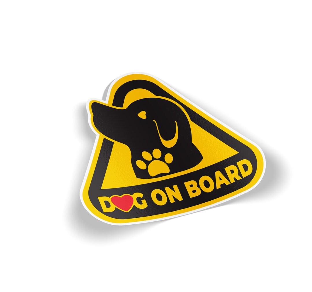 Dog on Board Bumper Sticker Puppy Safety Cute Car Window Vinyl Decal 5 ...