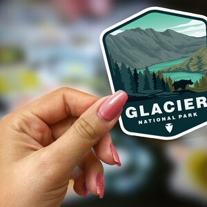 Glacier National Park Sticker Montana Bumper Sticker Car Window Vinyl ...