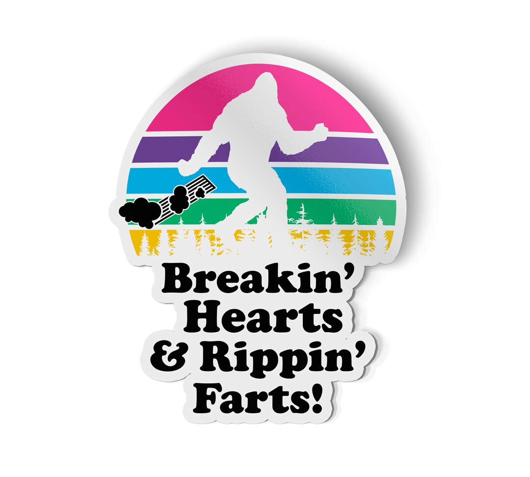 Funny Bigfoot Farts Bumper Sticker Sasquatch Decal Sticker Car Window ...