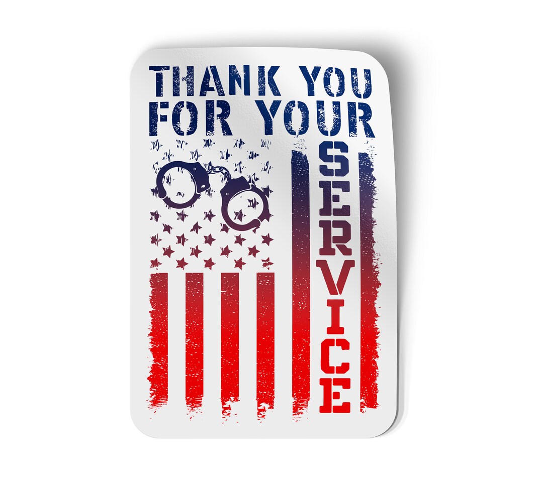 Thank You for Your Service Decal Police Officer Bumper Sticker Cop ...