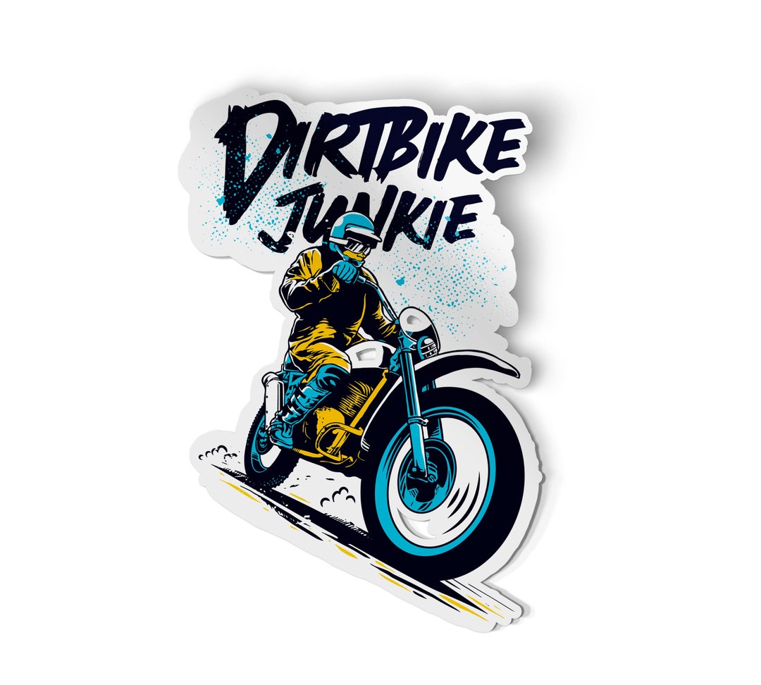 Dirt Bike Junkie Bumper Sticker Extreme Sport Motocross Decal Car ...