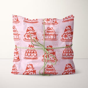 Hot PINK Tissue Paper, Cake Design Champagne Flutes Gift Wrapping Paper ...