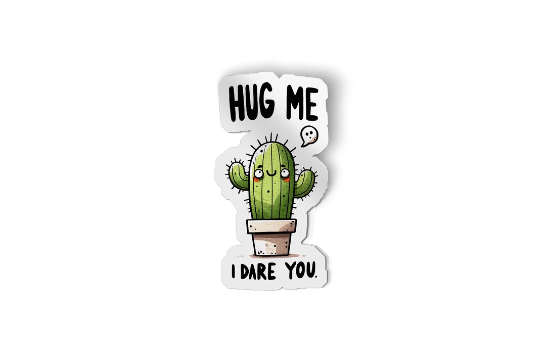 Hug Me Cactus Thorn Bumper Sticker Car Window Vinyl Decal Stickers 5 ...
