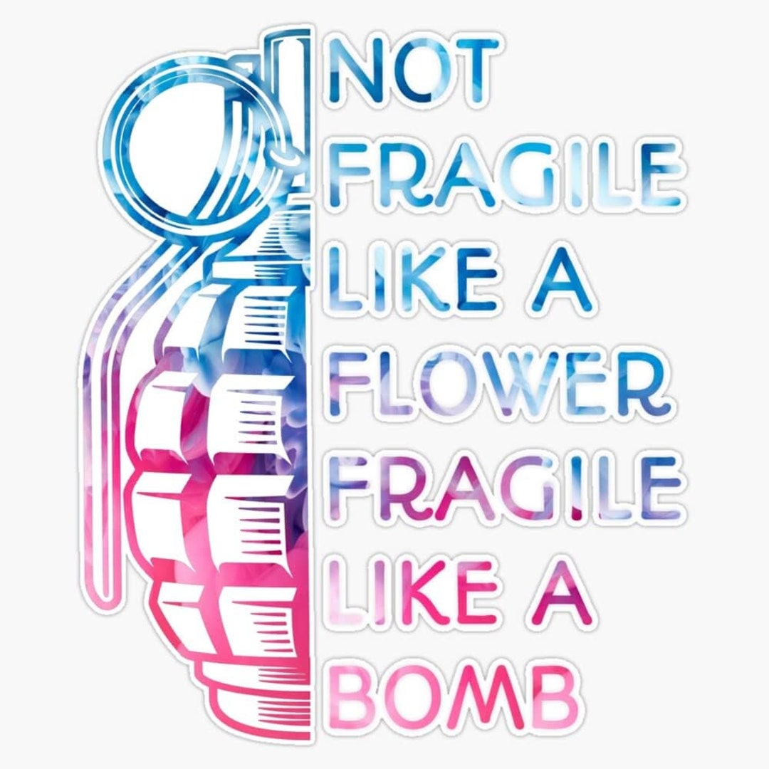 Fragile Like a Bomb Grenade Bumper Sticker Decal Sticker Window Vinyl ...