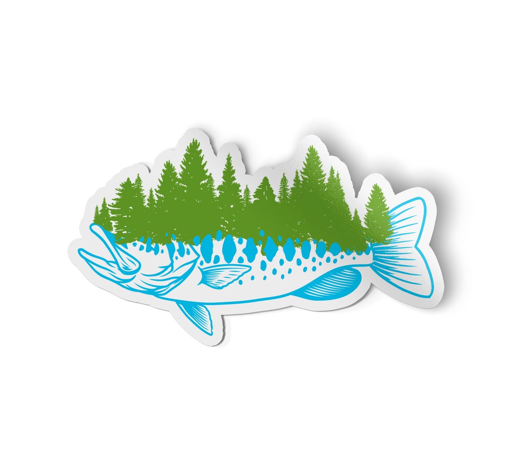 Trout Fishing Bumper Sticker Funny Bass Fisherman Decal Car Window ...