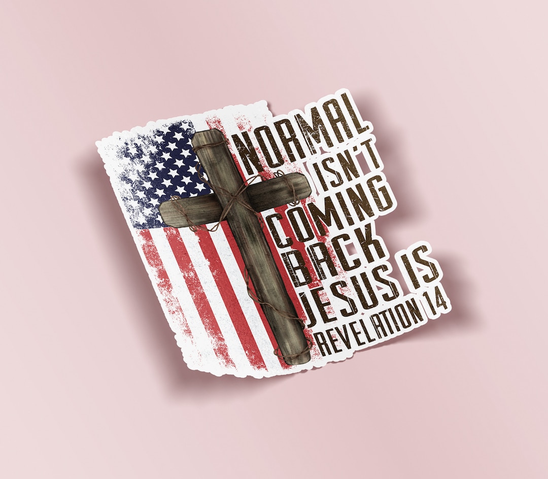 American Jesus Bumper Sticker Christian Cross Car Window Vinyl Decal ...