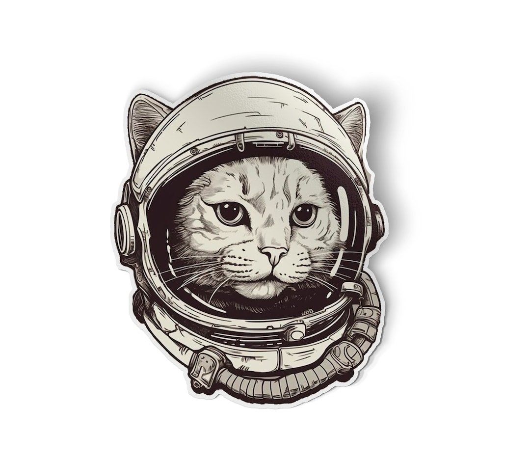 Astronaut Cat Decal Bumper Sticker Car Window Vinyl 5" - Etsy