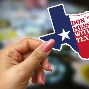 Don't Mess With Texas Bumper Sticker Texan Lone Star Car Window Vinyl ...