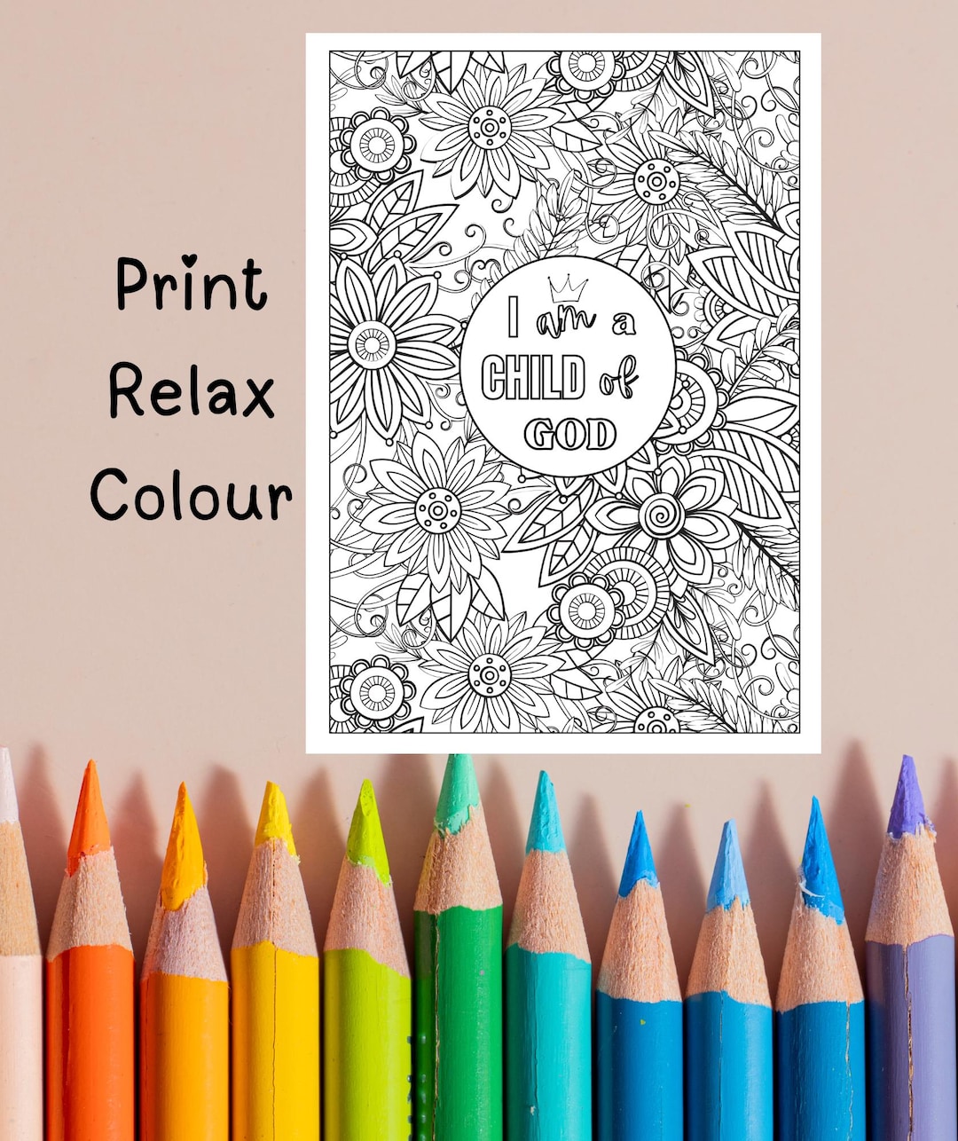 I Am a Child of God - Christian Bible Colouring in Coloring PDF ...